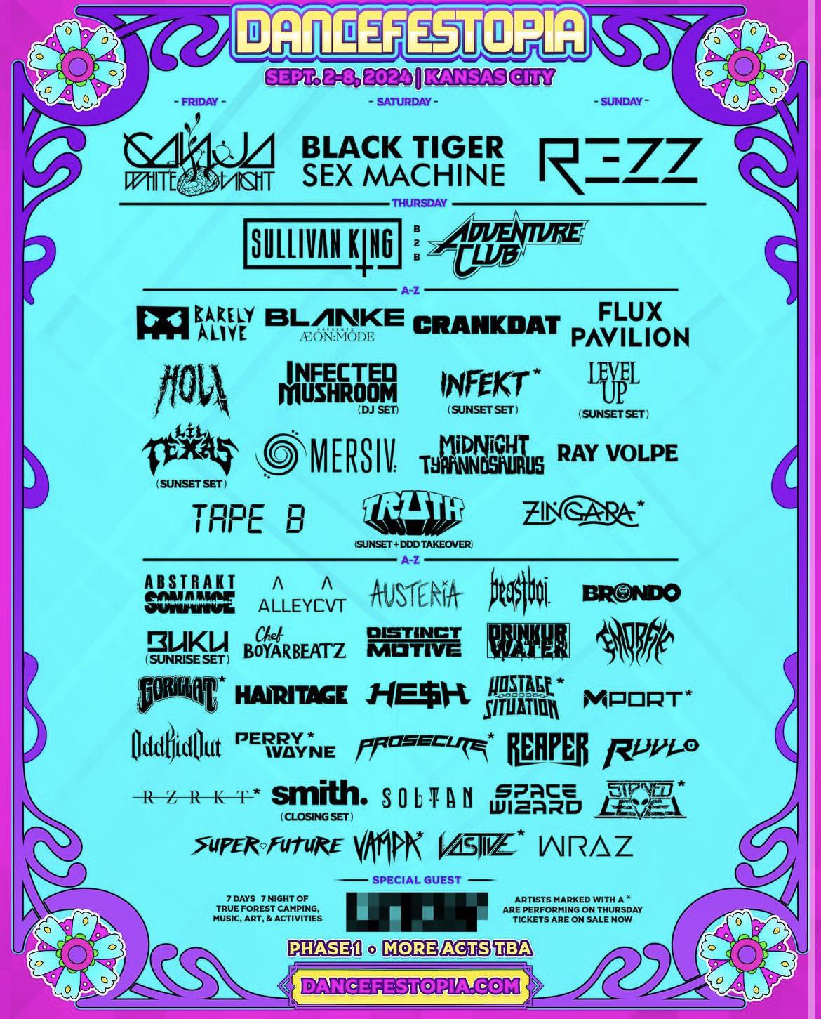 Dancefestopia 2026 Lineup