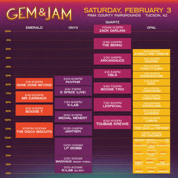 Gem and Jam Festival 2024 Lineup