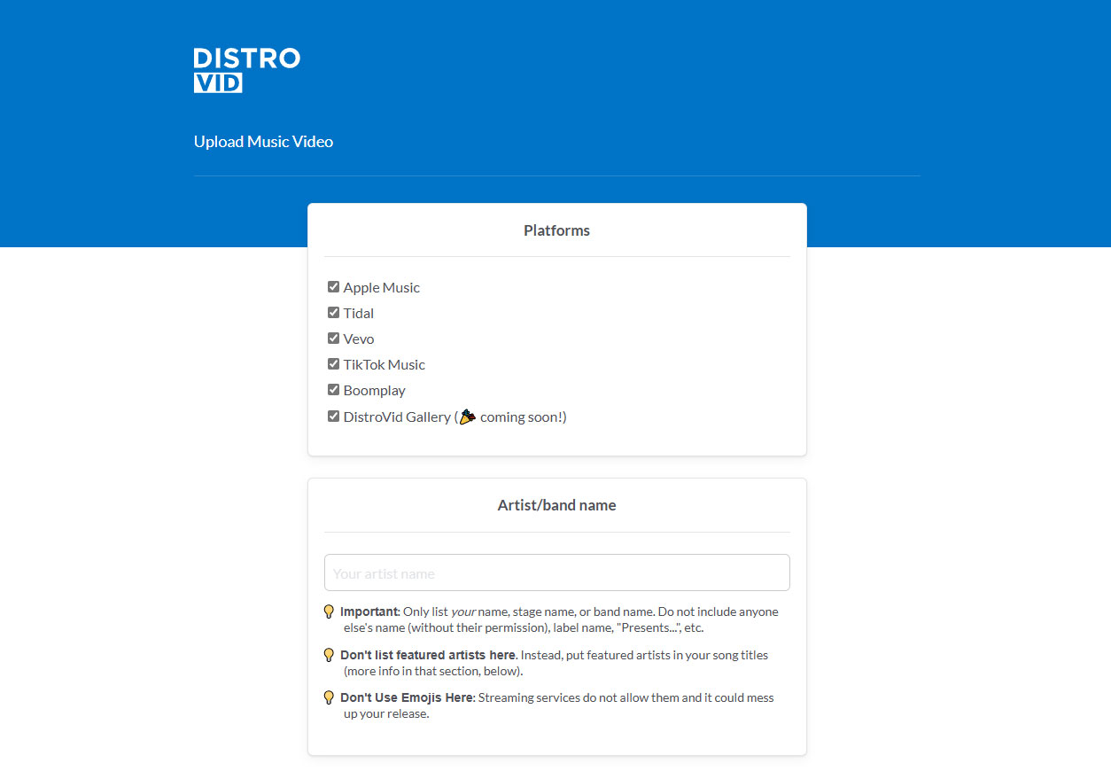 Distrovid: Music Video Distribution